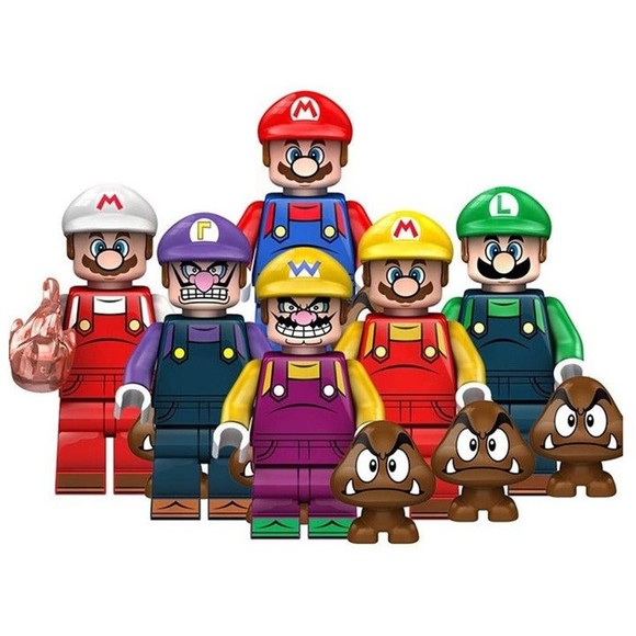 Toys | Super Mario 6 Minifigure Set Custom Nintendo Figure Minifigures ...